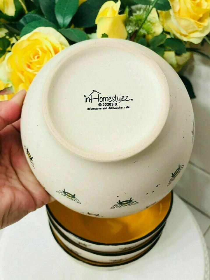INHOMESTYLEZ Spectrum Designz 12Pc Bee Set YOU PICK! Salad Dinner Plate ...