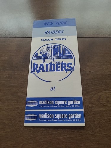 Nice Vintage 1972-73 New Raiders Season Ticket Guide Madison Square ...
