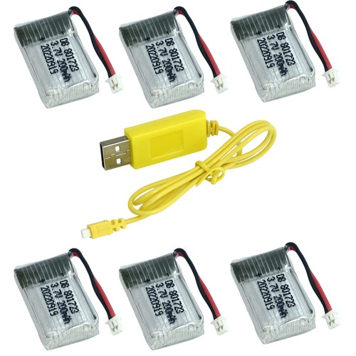3.7V1S 200mAh 20C LiPO Battery PH1.25 positive plug 300mA USB Charger ...