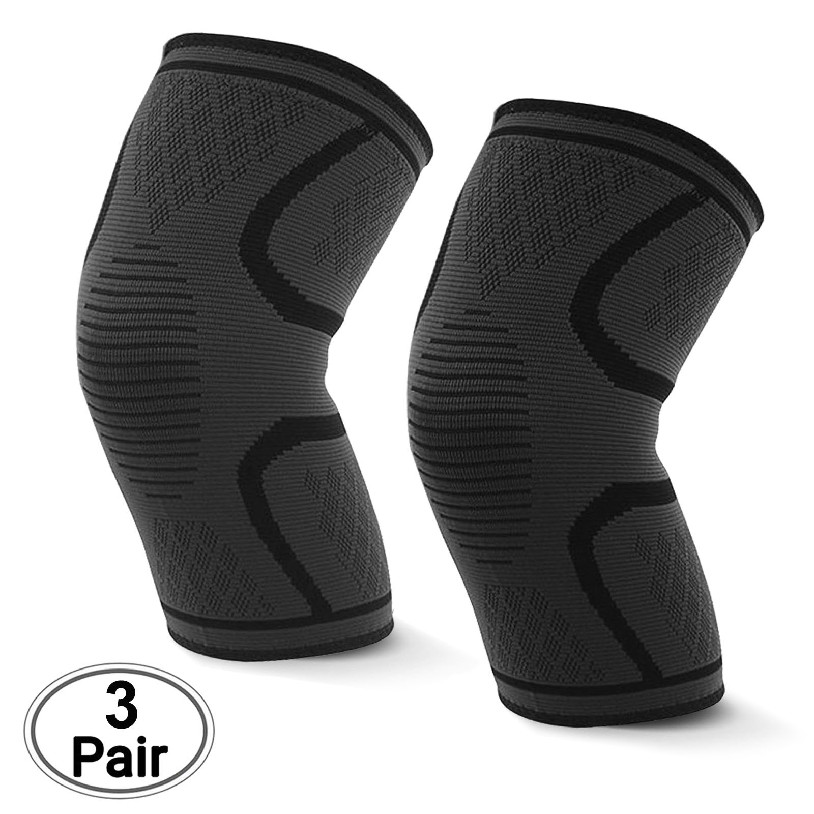 2x Knee Compression Support Leg Protector Sleeve Brace Strap Running ...