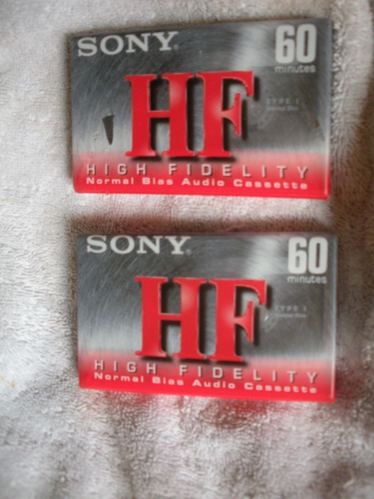 2 Sony HF 60 Minute Blank Cassette Tapes High Fidelity Brand New Sealed ...