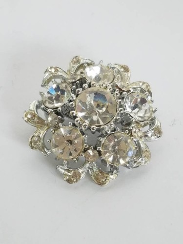 Vintage Coro Brooch clear rhinestones diamond look | eBay