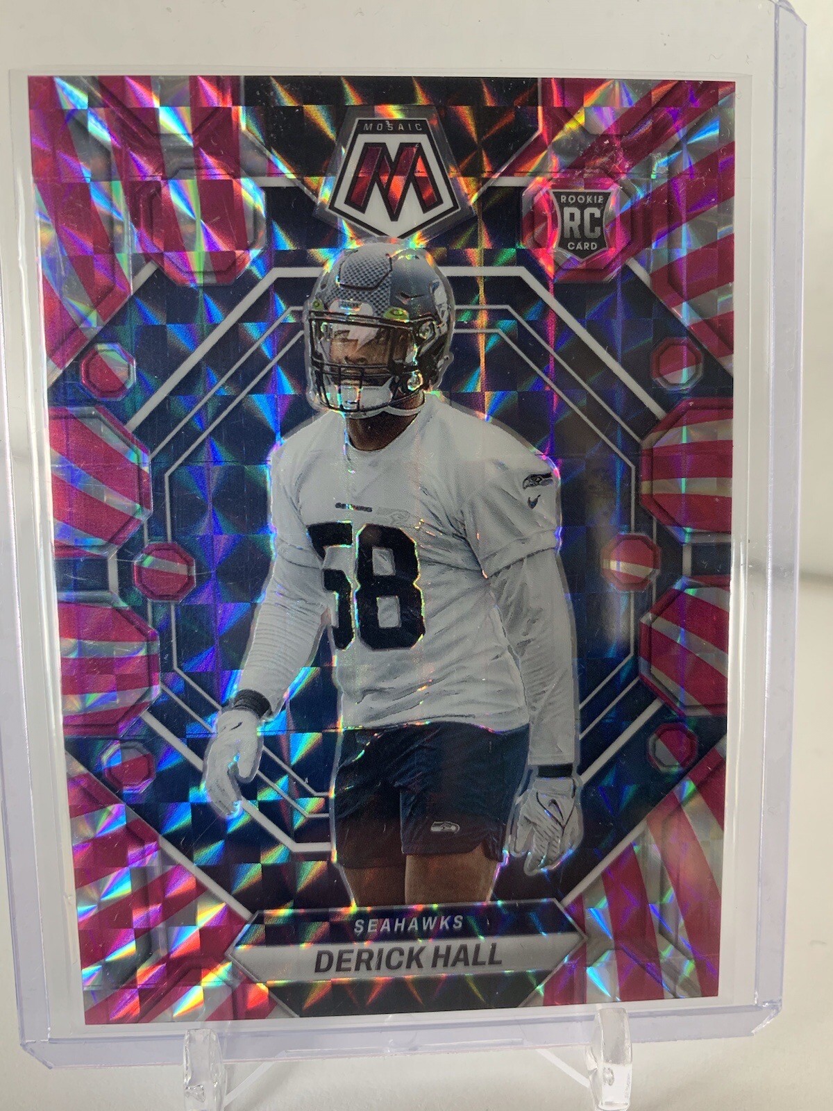 2023 Panini Mosaic Derick Hall FOTL Pink Swirl Prizm # /11 Rookie RC | eBay