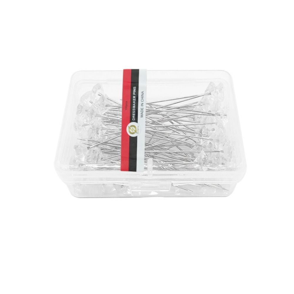 100Pcs Plastic + Metal Diamante Corsages Pin Crystal Diamond Head Pins ...