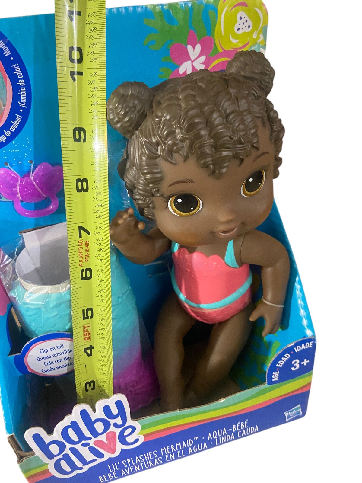 Hasbro Baby Alive Lil' Splashes Mermaid Aqua Bebe Doll Changes Color in ...