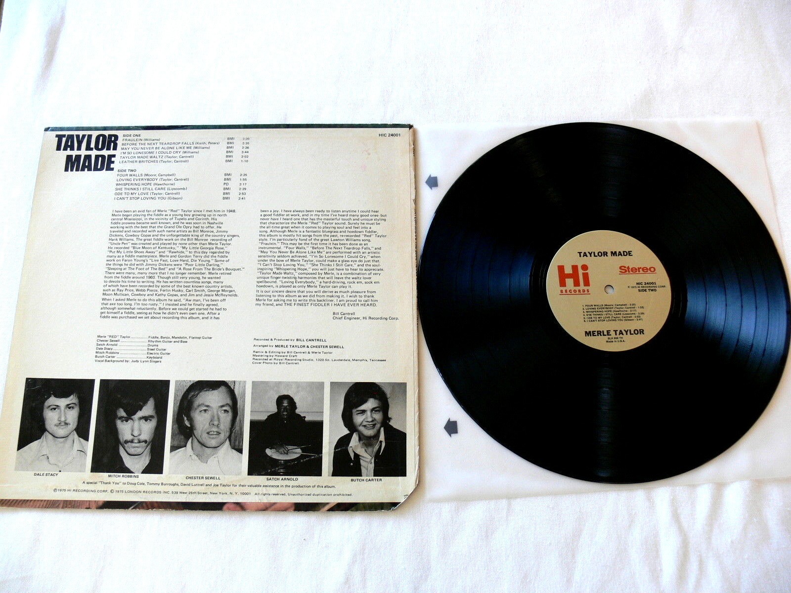 MERLE RED TAYLOR Made 1975 Vinyl LP Country Bluegrass Fiddle Jerry ...