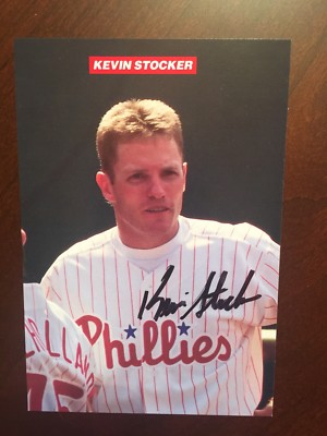 RARE KEVIN STOCKER 1993 4X6 AUTOGRAPHED TEAM CARD NM/M CONDITION | eBay