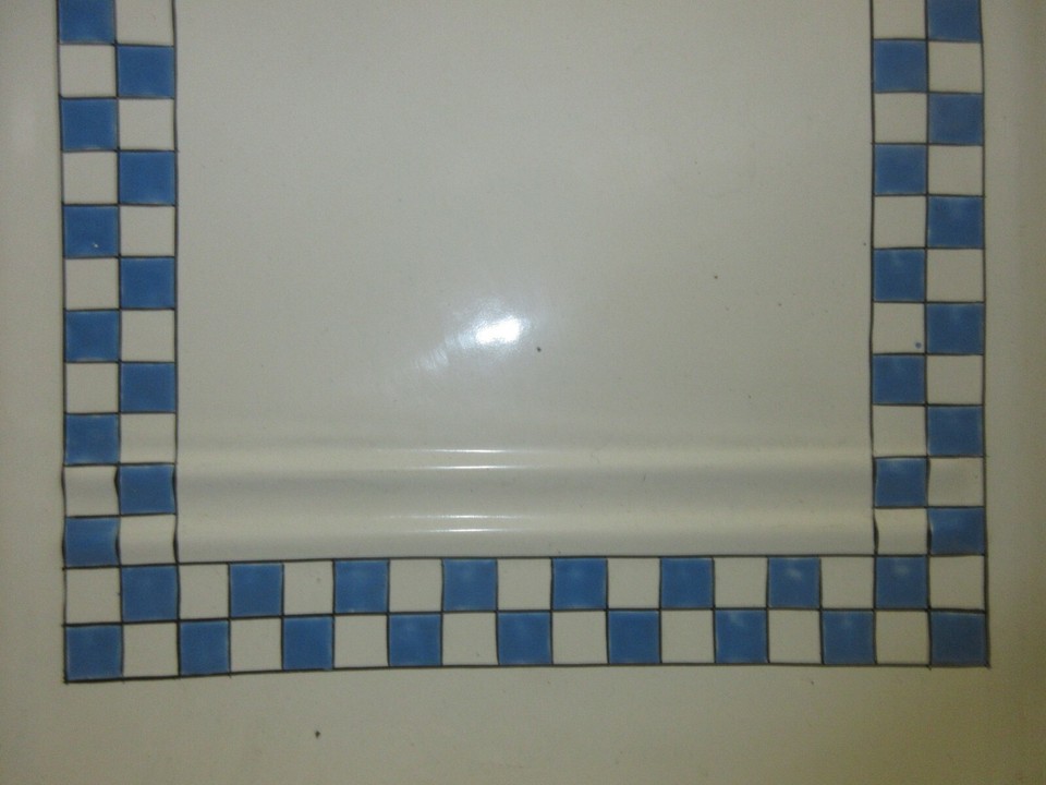 Ancien Porte louche émaillé blanc à carreaux bleus Lustucru | eBay