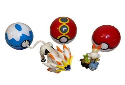Pokemon Lot Legendary Solgaleo Action Figure Loose With Pokeballs And ...