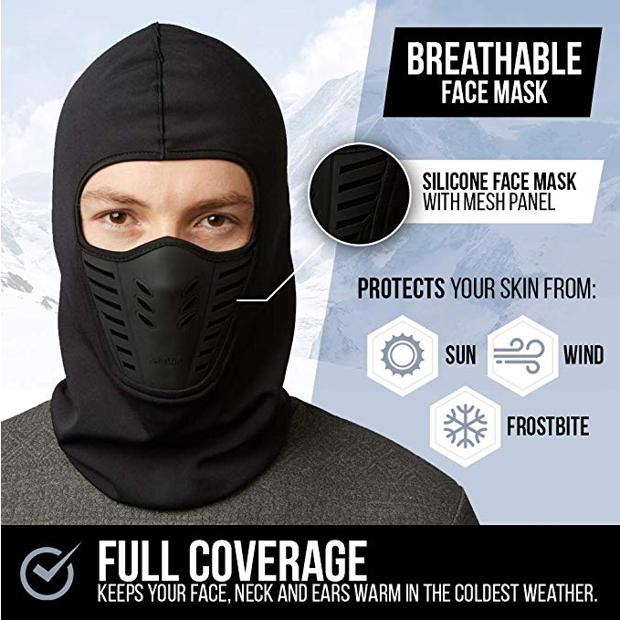 Balaclava Ski Full Face Mask Windproof Fleece Neck Warm for Winter Cold ...