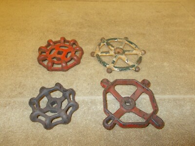 VGT STEAMPUNK VALVE HANDLES WATER CAST IRON SHIP WHEEL CHIPPY PAINT ...