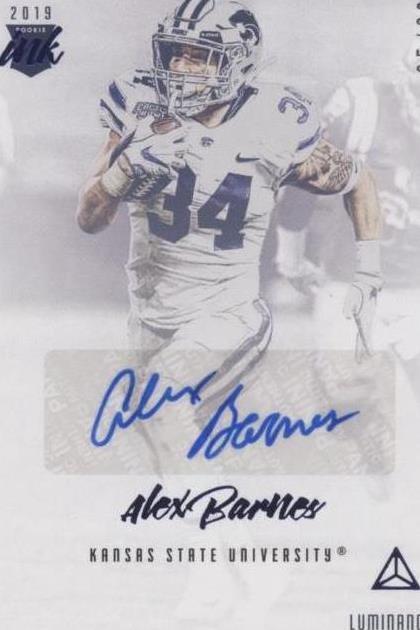 2019 Panini Luminance - Rookie Ink Alex Barnes #RI-AB Blue /99 (AU, RC ...