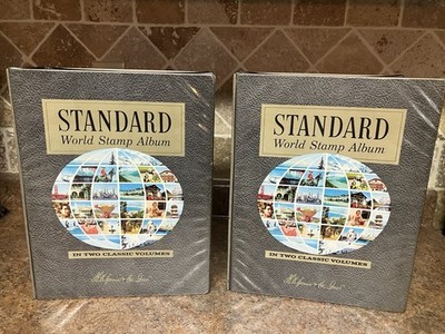 Standard World Stamp Album - Set Of 2 Copyright 1976 W/ 65 Packs Of ...
