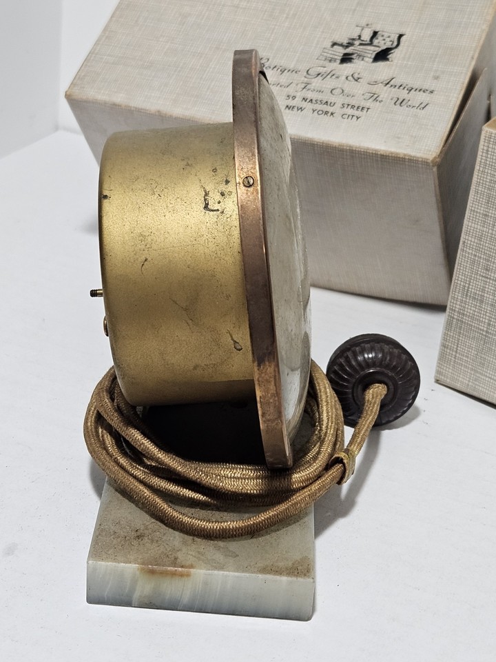 NOS? DAMAGED GE TELECHRON SHELF CLOCK ON MARBLE IN BOX FROM NYC! | eBay