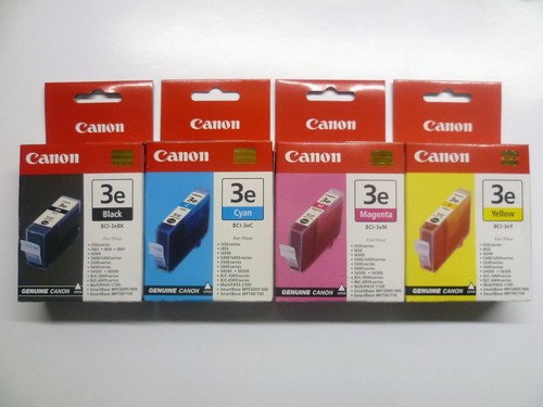 4 x Original Canon BCI-3 BK CMY Set i550 i560 i6500 i850 i860 i865 ...