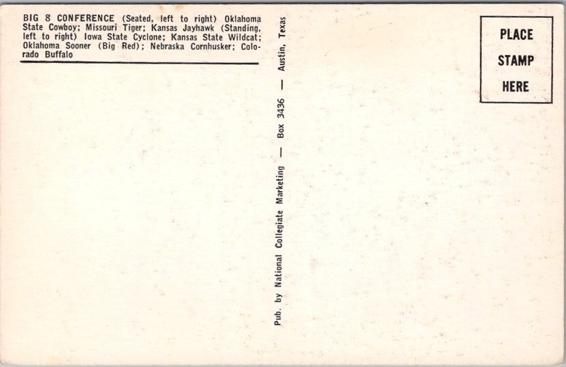 Vintage 1969 BIG 8 CONFERENCE College Football Postcard "Family ...