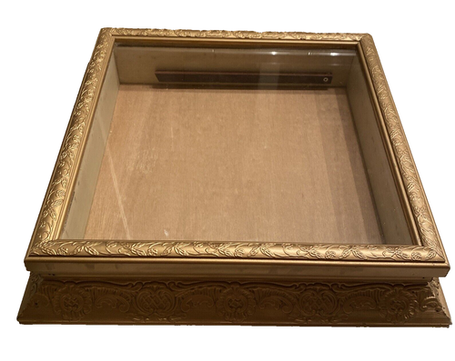 Vintage Gold Wood Decorative display case Showcase | eBay