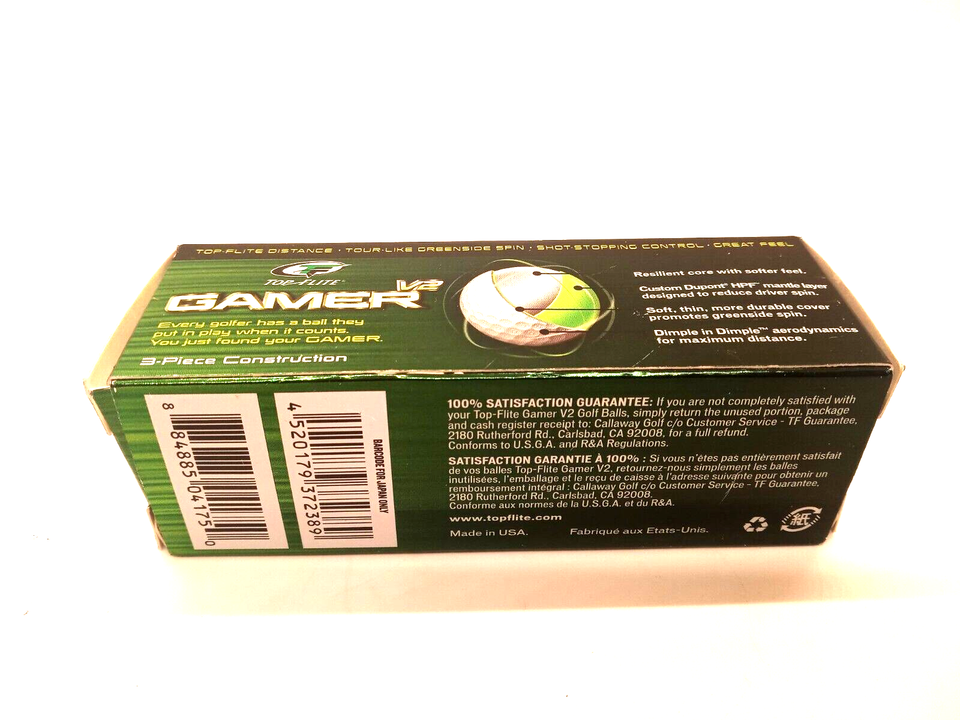 Top-Flite V2 GAMER Golf Ball 3 Count with Dimple in Dimple NEW ...