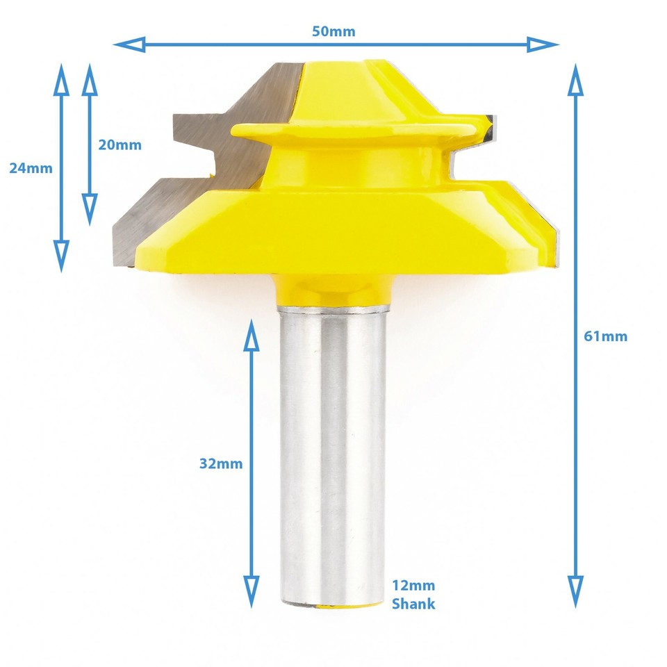 50mm 45 Degree 12mm Mitre Miter Lock Wood Clamp Joint Router Cutting ...