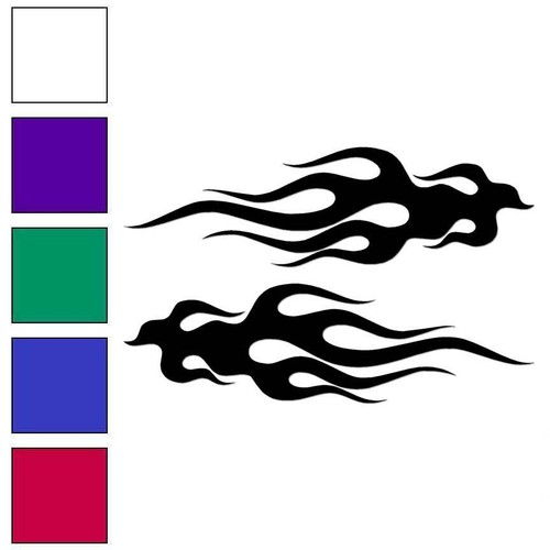 Flames Fire Pair, Vinyl Decal Sticker, Multiple Colors & Sizes #7276 | eBay