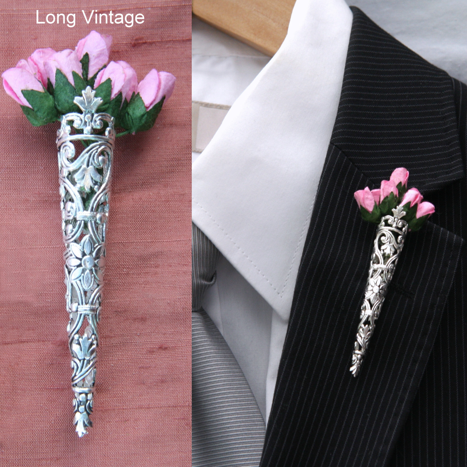 1 LARGE ROSEBUD POSY: Tussie Mussie Flowers for "Poirot" Lapel Pin ...