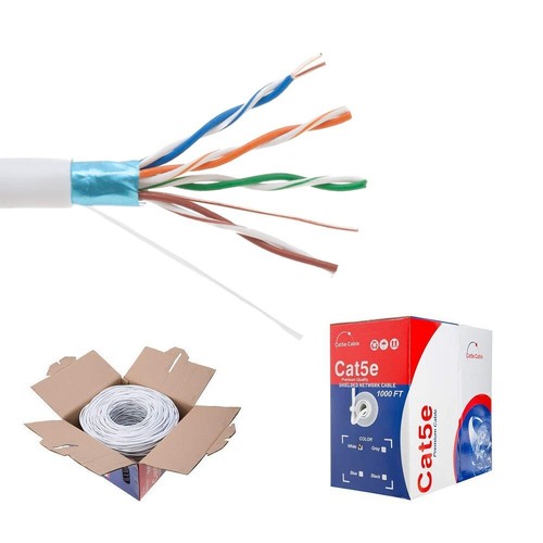 1000ft Cat5e FTP Ethernet Cable Network CAT5 RJ45 24AWG Solid Bulk Wire ...