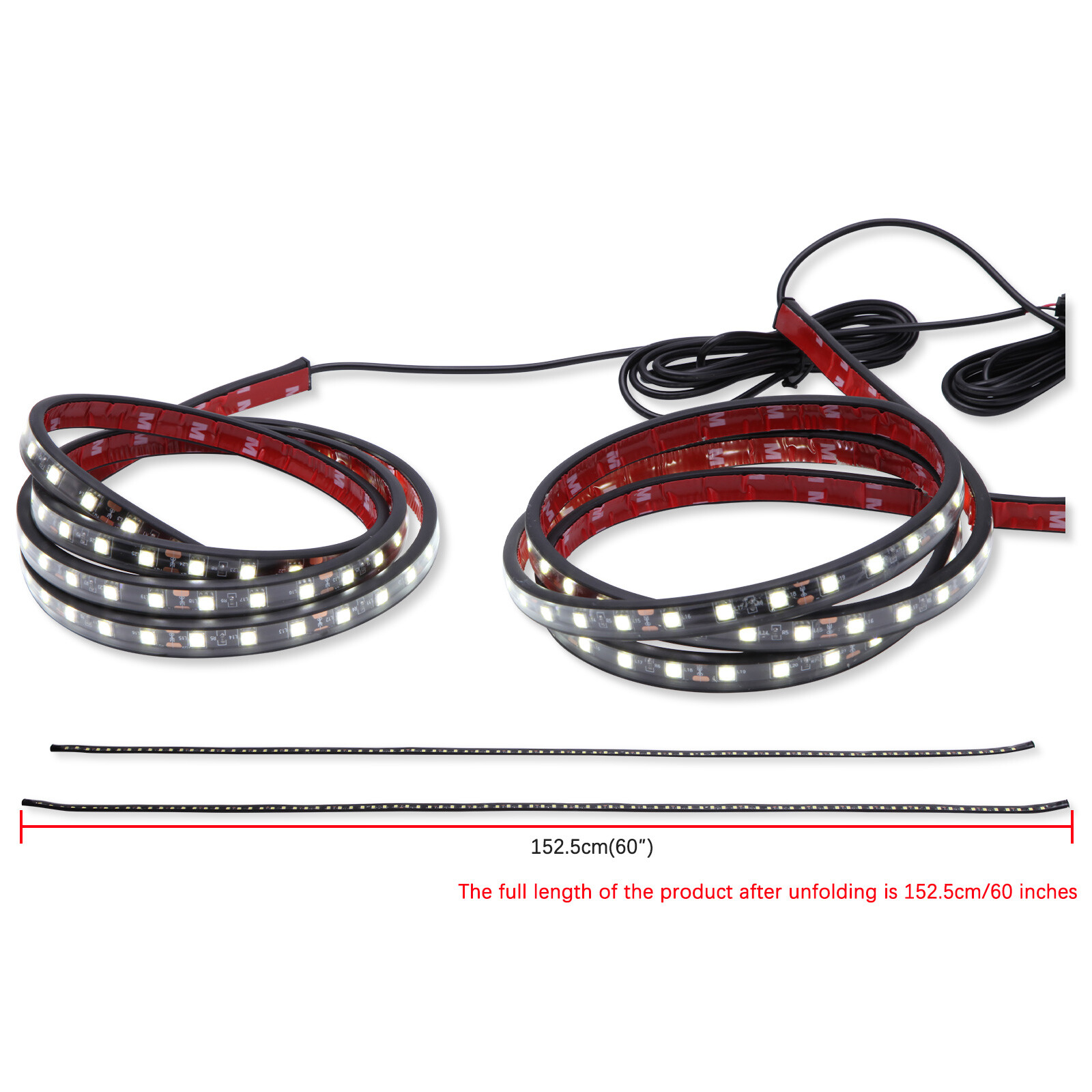 2PCS 60" Pickup Truck Brake Strip LED Tailgate 180 Light Bar For Chevy ...