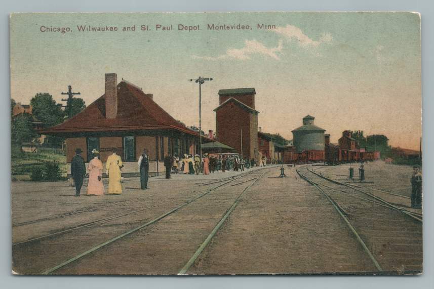 CM&StP Railroad Depot MONTEVIDEO Minnesota Antique Train Station PCK ...