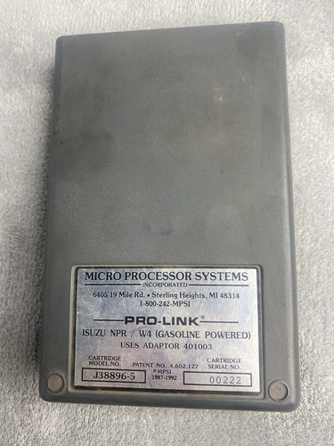 NEXIQ KENT MOORE PROLINK ISUZU TRUCK J-38896-5 CARTRIDGE NPR W4 Gas ...