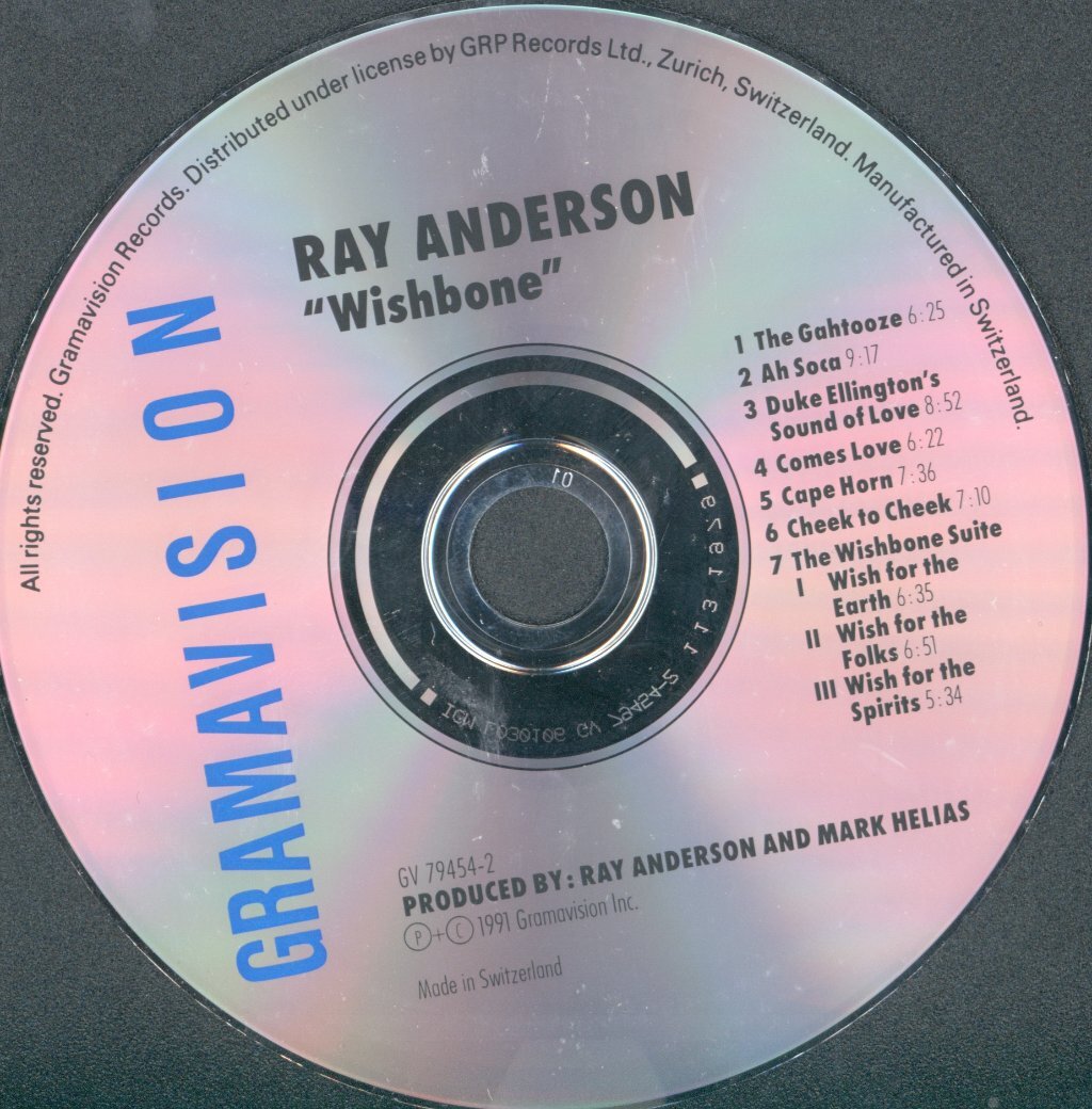 Ray Anderson Wishbone CD USA Gramavision 1991 Reverse insert misprint ...