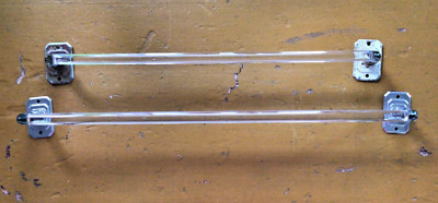 2 Art Deco MCM BENT GLASS TOWEL RACK RODS Bath Kitchen 15 1/2" & 18" | eBay