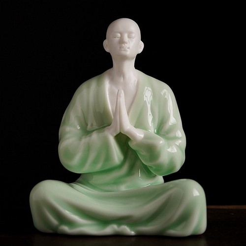 Bodhis Chinese Porcelain Monk Statue Buddha Buddhism Zen Figure Table ...