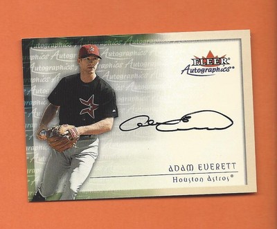 2001 FLEER AUTOGRAPHICS ADAM EVERETT ON CARD AUTO #34 HOUSTON ASTROS | eBay