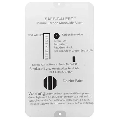 MTI Alarm Carbon Monoxide Detector Boat RV Marine Safe T Alert FX-4 ...