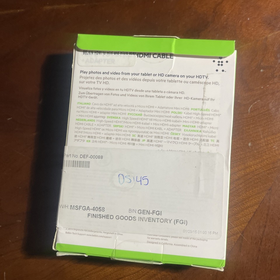 Belkin HDMI To micro HDMI CABLE+ ADAPTER | eBay