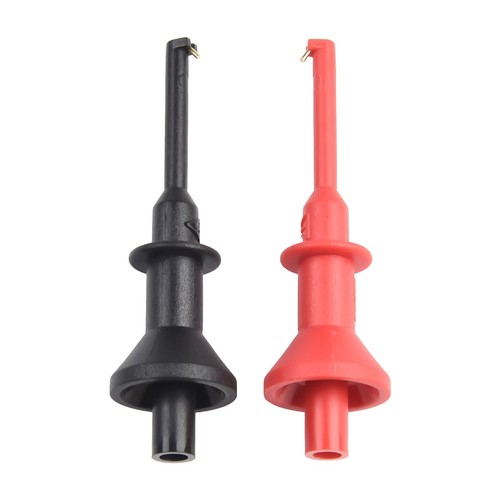 2pcs Threaded Banana Test Leads with Professional Multimeter Probe Hook ...