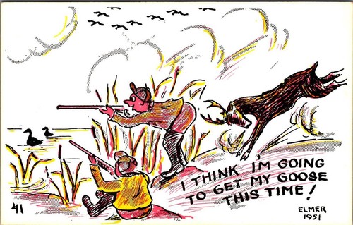 Elmer Anderson Comic Postcard - Hunting Humor 1951 | eBay