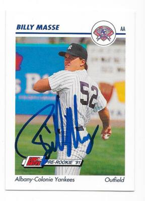 BILLY MASSE 1991 LINE DRIVE AUTOGRAPHED SIGNED # 9 ALBANY-COLONIE ...