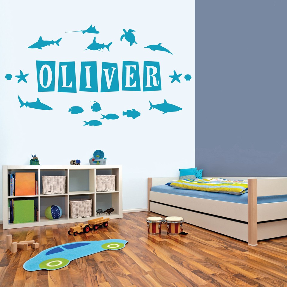Personalised Name Wall Sticker Children Bedroom, Choose Font Colour and ...