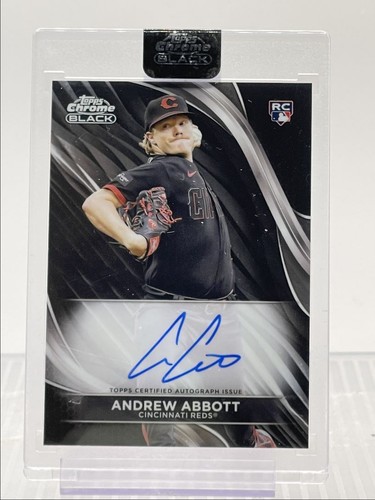 ANDREW ABBOTT 2024 TOPPS CHROME BLACK ROOKIE AUTOGRAPH REDS RC AUTO ...