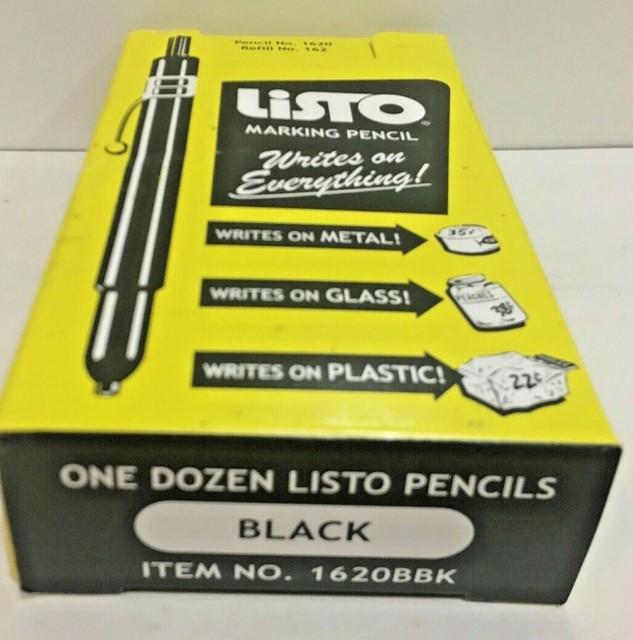 "Listo 1620 Marking Pencil, Box of 12, BLACK" for sale online | eBay