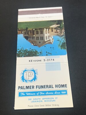 Vintage Missouri Matchbook: “Palmer Funeral Home” Lebanon, MO ...