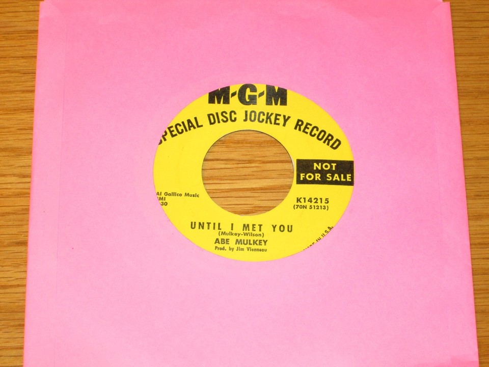 PROMO COUNTRY 45 RPM - ABE MULKEY - MGM 14215 - "I'LL BE SORRY TOMORROW ...