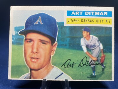 1956 Topps Baseball Card Art Ditmar #258 Kansas City Athletics | eBay