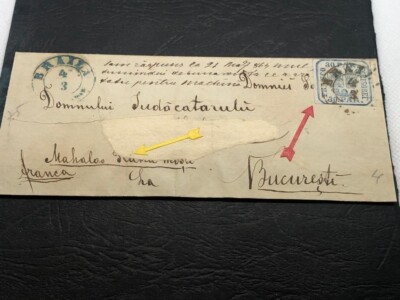 Romania 1864 30 Par Cover - Bulls Head - Cap de Bour Outstanding and ...