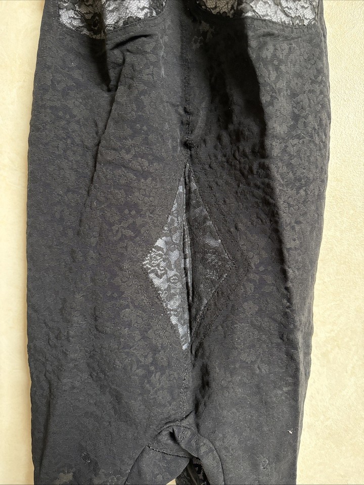 Vintage 44 B Rago All in One Girdle Bodysuit Garters body briefer Black ...