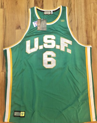 BILL RUSSELL 1953-1956 USF DONS Jersey Stitched, Sz 6XL, Headmaster ...