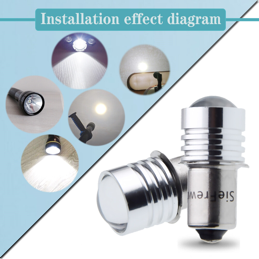 2Pcs 4.5V P13.5S PR2 PR3 LED Flashlight Bulb Lamp 3SMD Torch Light ...