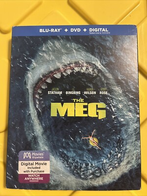 The Meg (Blu-ray, 2018) With Slipcover + DVD + Digital Copy Jason ...