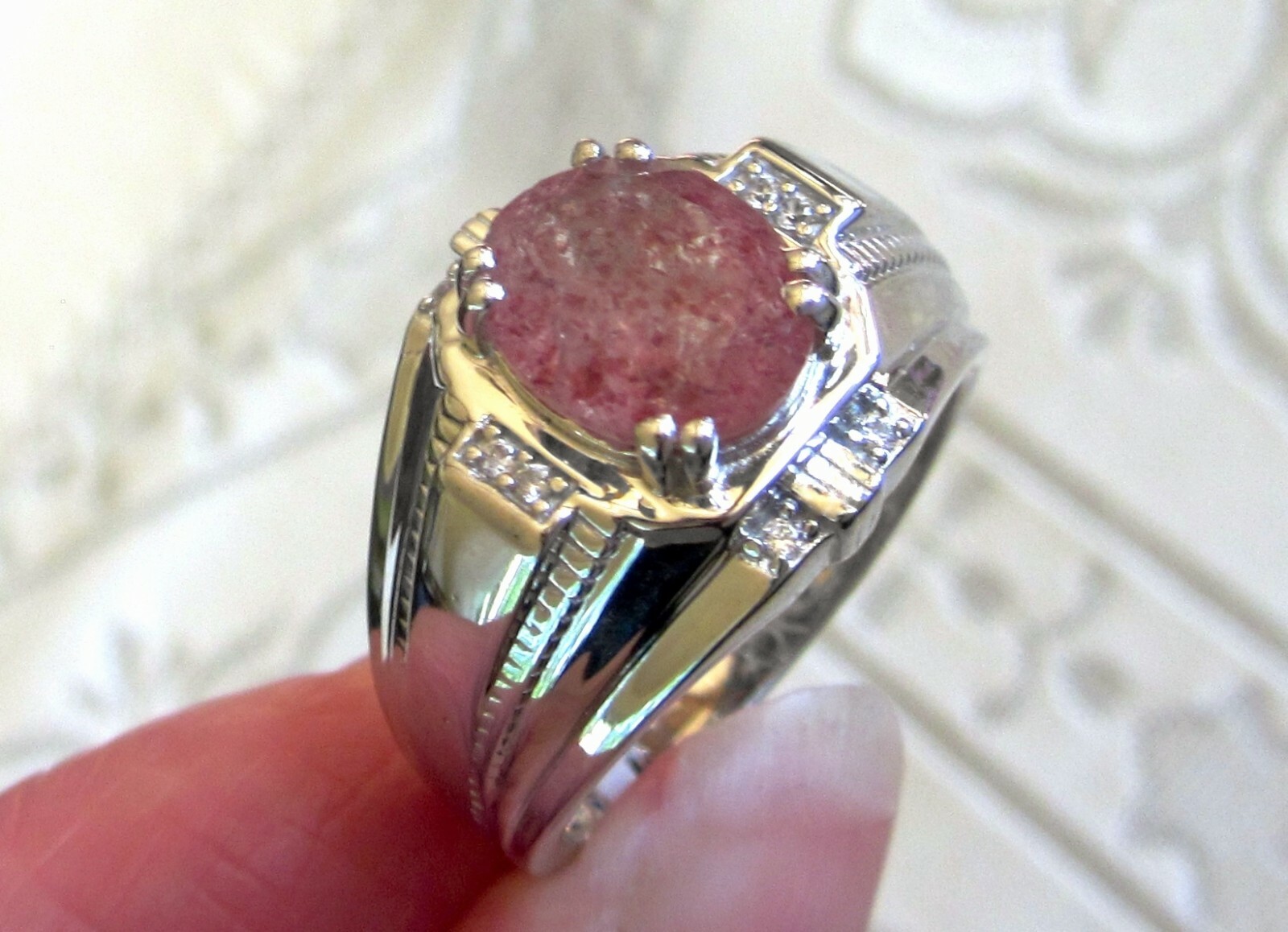 Men's Tanzanian Natronite Ring / size 12 / 925 Sterling Silver / 3 ...